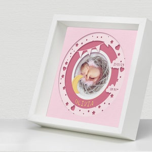 3D Baby Photo Frame Shadow Box SVG, Layered Laser Cut - Etsy