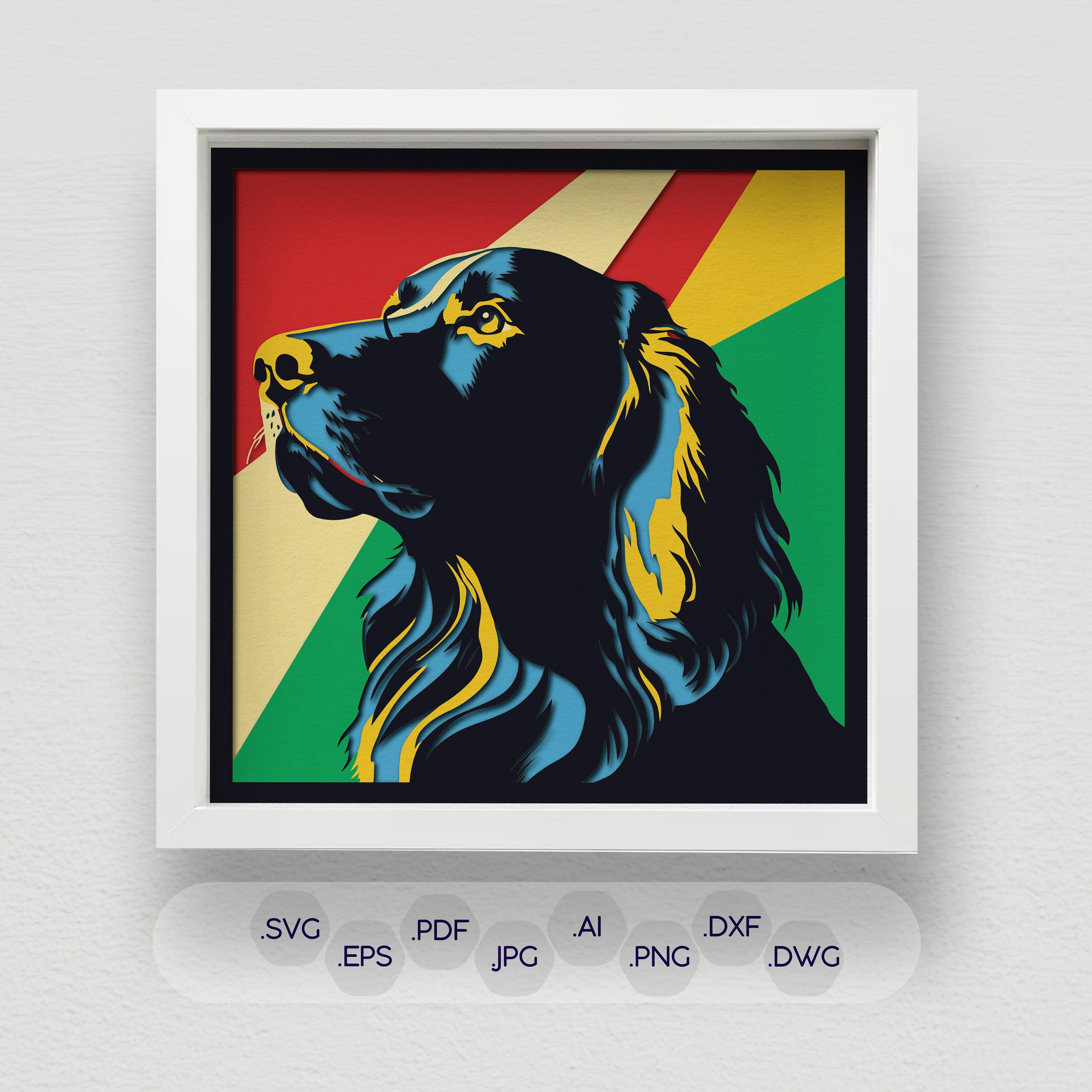 3D Colorful Dog Shadow Box SVG Multi-layered Laser Cut for - Etsy UK