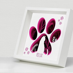 3D Cat Paw Shadow Box SVG, Multi - Layered Laser Cut Files - Etsy
