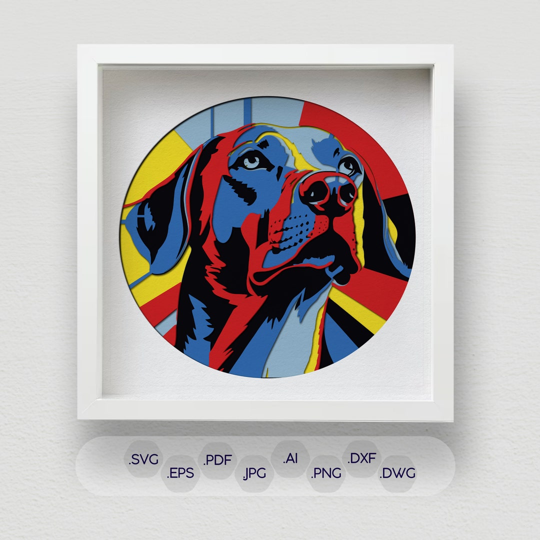 3D Colorful Dog Shadow Box SVG, Multi-layered Laser Cut - Etsy