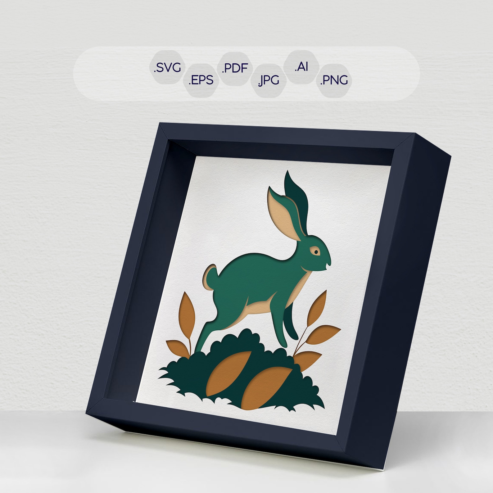 Multi-layered Rabbit SVG, Forest Rabbit Shadow Box - Etsy