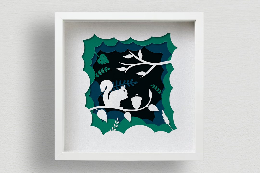 3D Squirrel Shadow Box SVG, Mandala Layered Laser Cut for Cricut - Etsy