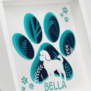 3D Cavapoo Dog Paw Shadow Box SVG, Cavoodle Layered Laser Cut - Etsy