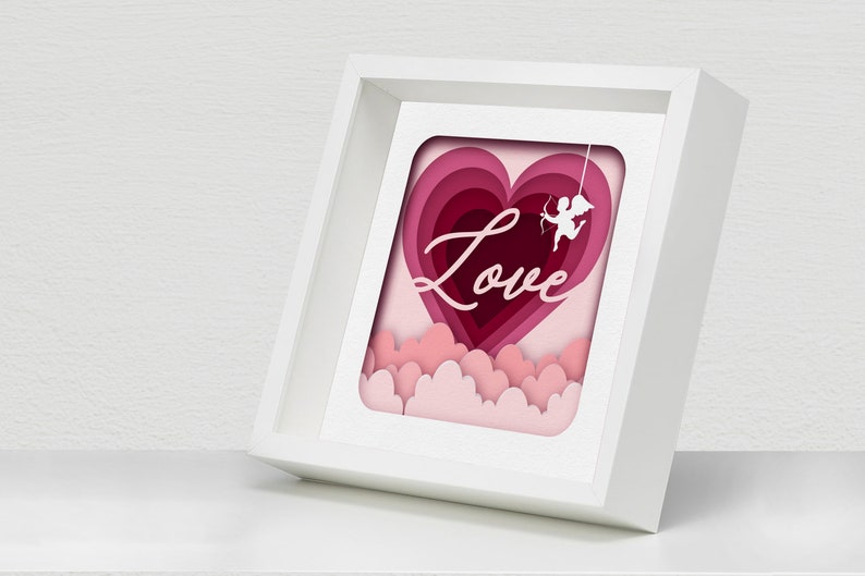 3D Love Shadow Box SVG Valentine's Day Mandala Laser Cut - Etsy