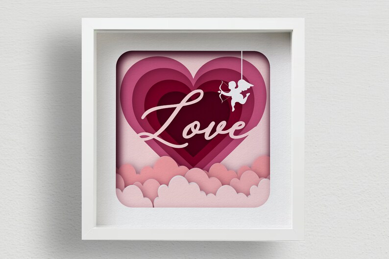 3D Love Shadow Box SVG Bundle, Personalized Valentine's Day Mandala ...