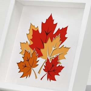Multi-layered Autumn Leaves SVG, Fall Leaves Shadow Box - Etsy