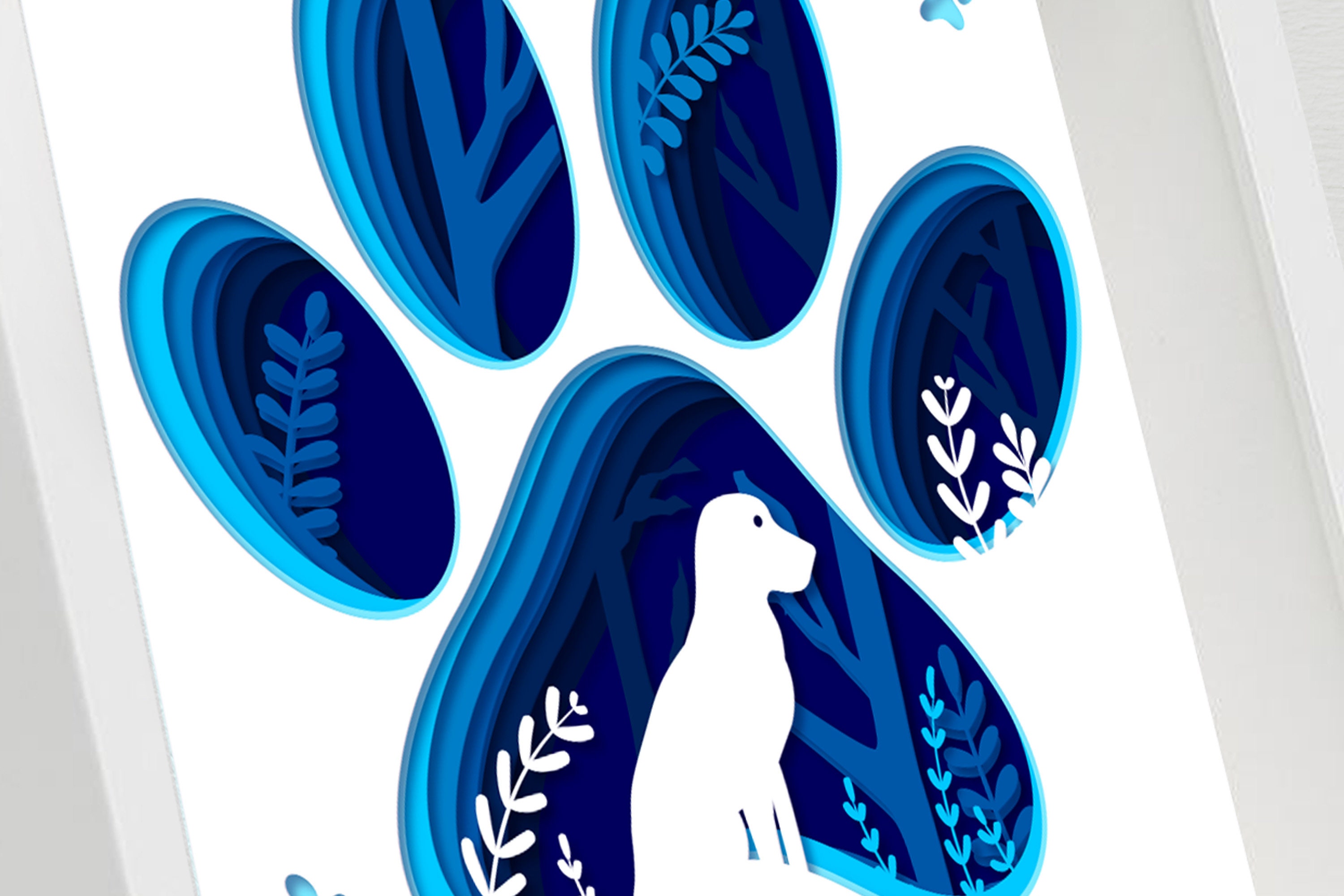 3D Dog Paw Shadow Box SVG, Mandala Layered Laser Cut - Etsy
