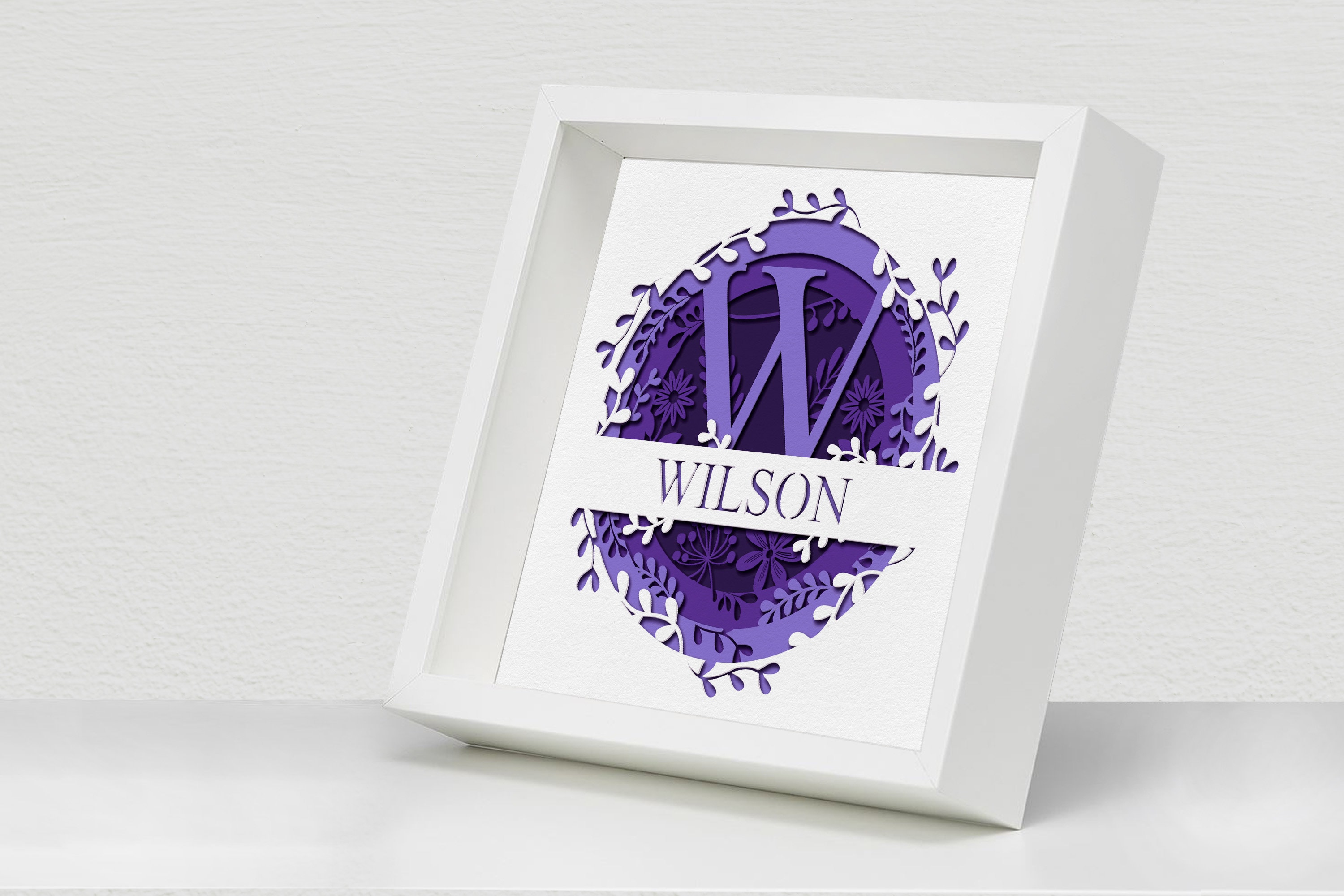 3D Split Monogram A-Z Shadow Box SVG, Customizable Alphabet Family Name ...