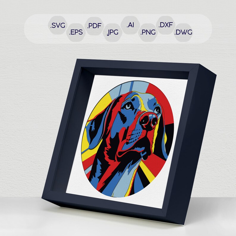 3D Colorful Dog Shadow Box SVG Multi-layered Laser Cut for - Etsy