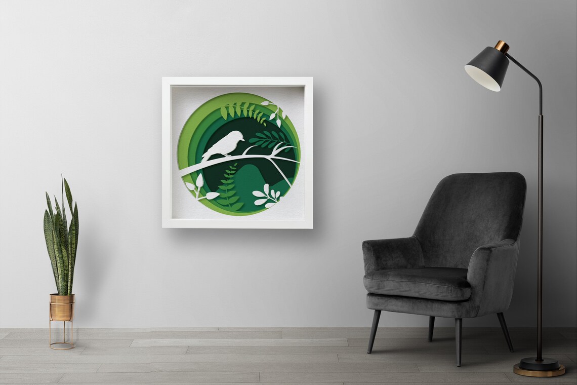 3D Bird Shadow Box SVG, Layered Mandala for Laser Cut - Etsy