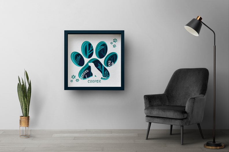 3D Labrador Dog Paw Shadow Box SVG Mandala Layered Laser Cut - Etsy