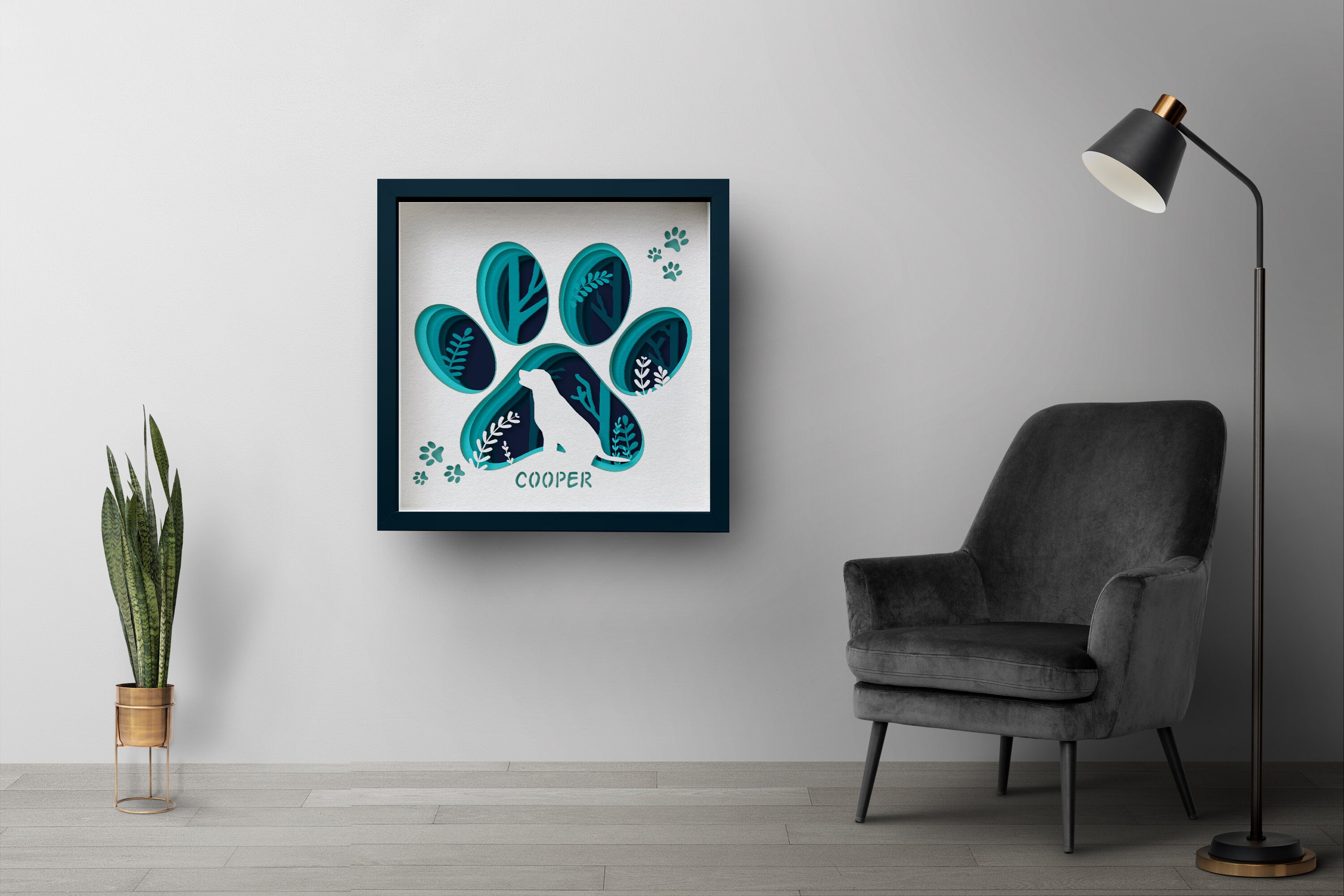 3D Labrador Dog Paw Shadow Box SVG, Mandala Layered Laser Cut - Etsy ...