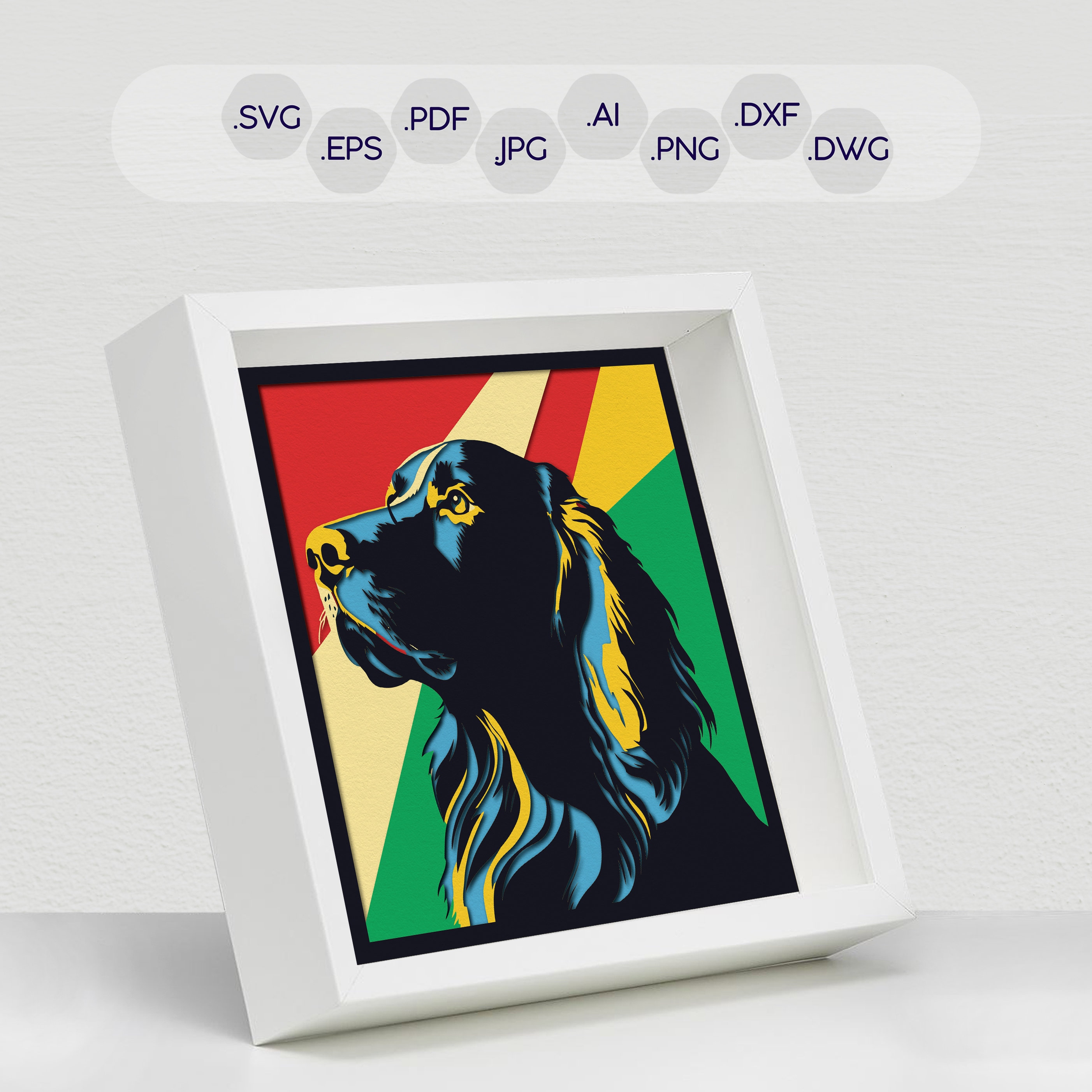 3D Colorful Dog Shadow Box SVG Multi-layered Laser Cut for - Etsy UK