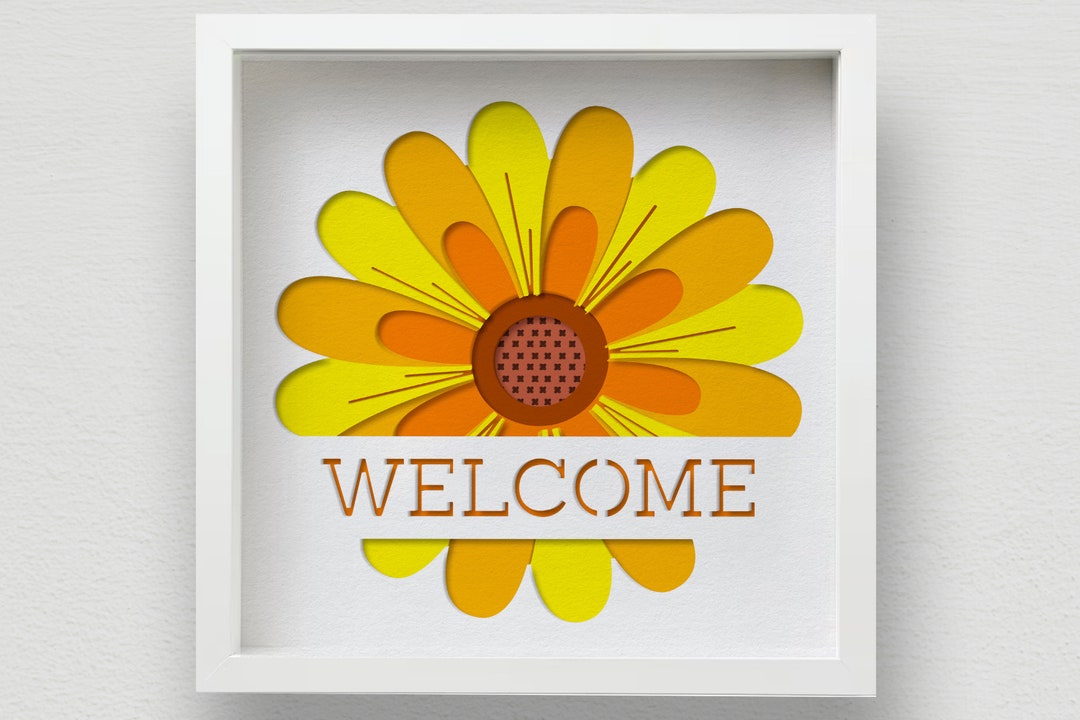 3D Sunflower Shadow Box SVG, Layered Laser Cut for Cricut and Other ...