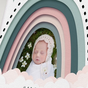 3D Baby Photo Frame Shadow Box SVG, Rainbow Layered Laser Cut - Etsy