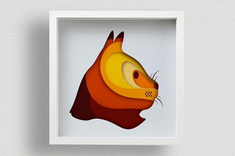 3D Cat Shadow Box SVG Mandala Layered Laser Cut for Cricut - Etsy