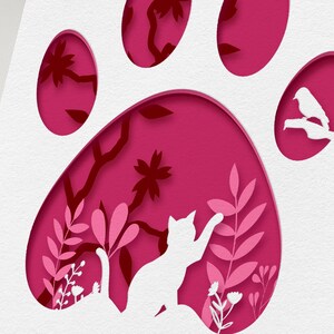 3D Cat Paw Shadow Box SVG, Multi - Layered Laser Cut - Etsy