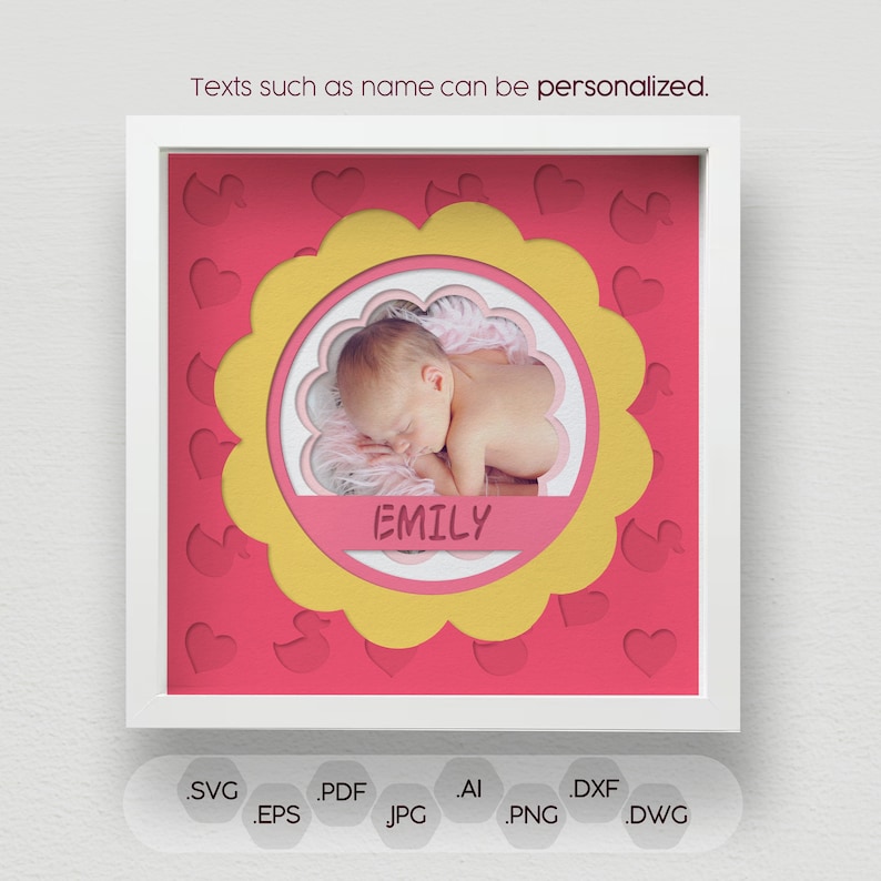 3D Baby Photo Frame Shadow Box SVG, Layered Laser Cut for Cricut - Etsy