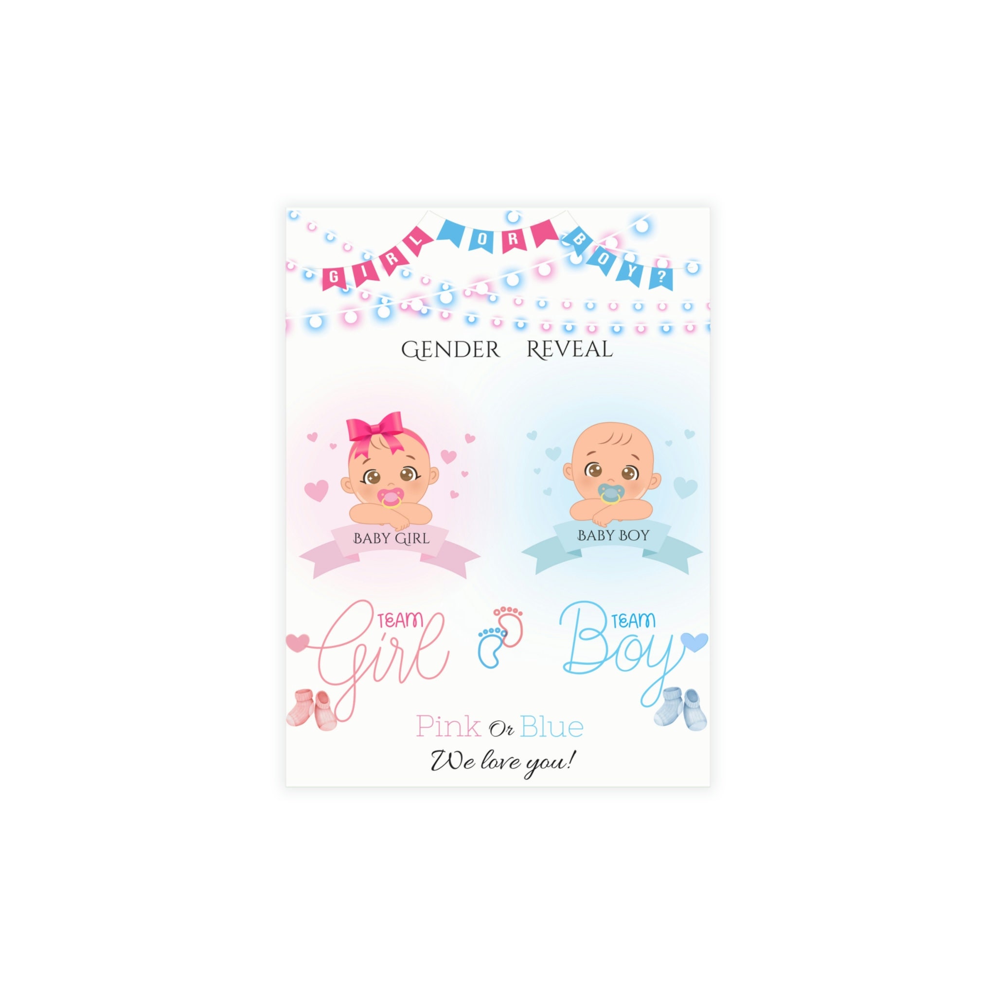 Gender Reveal Invitation Card Bundles envelopes Included - Etsy