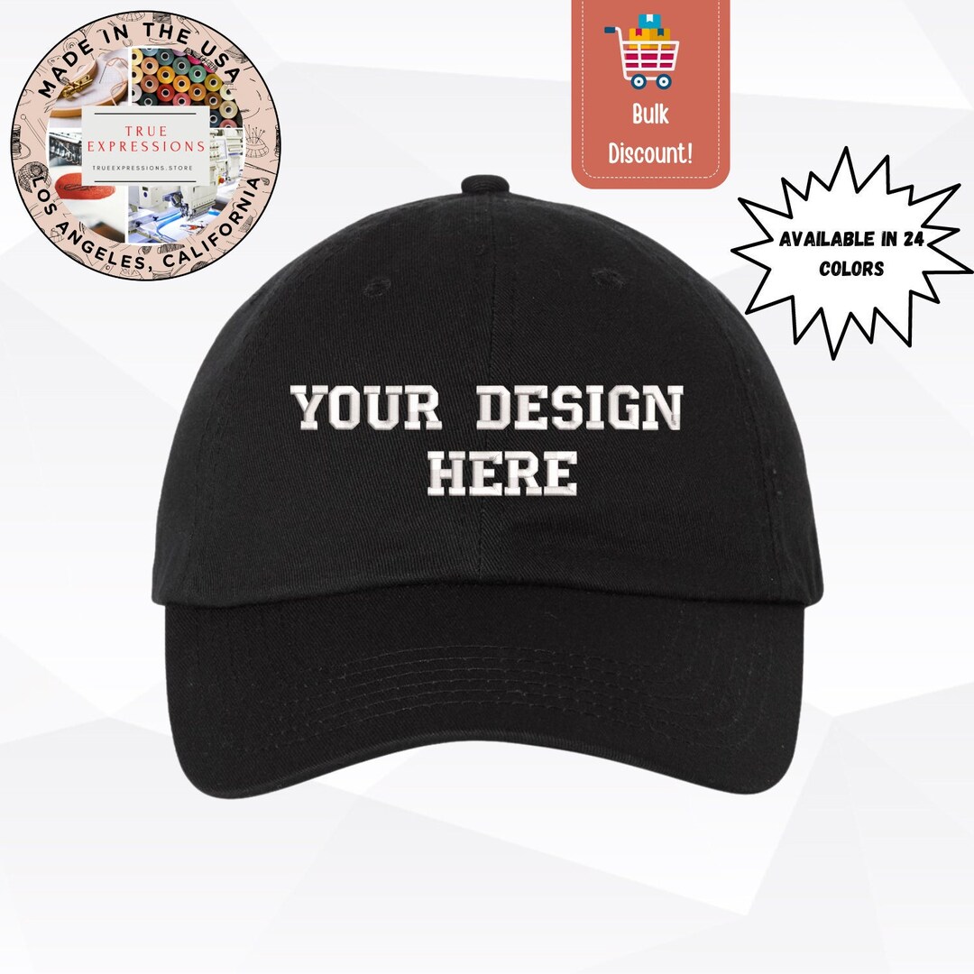 Embroidered Custom Dad Hat, Text, Logo, Monogram, Fully Customizable ...