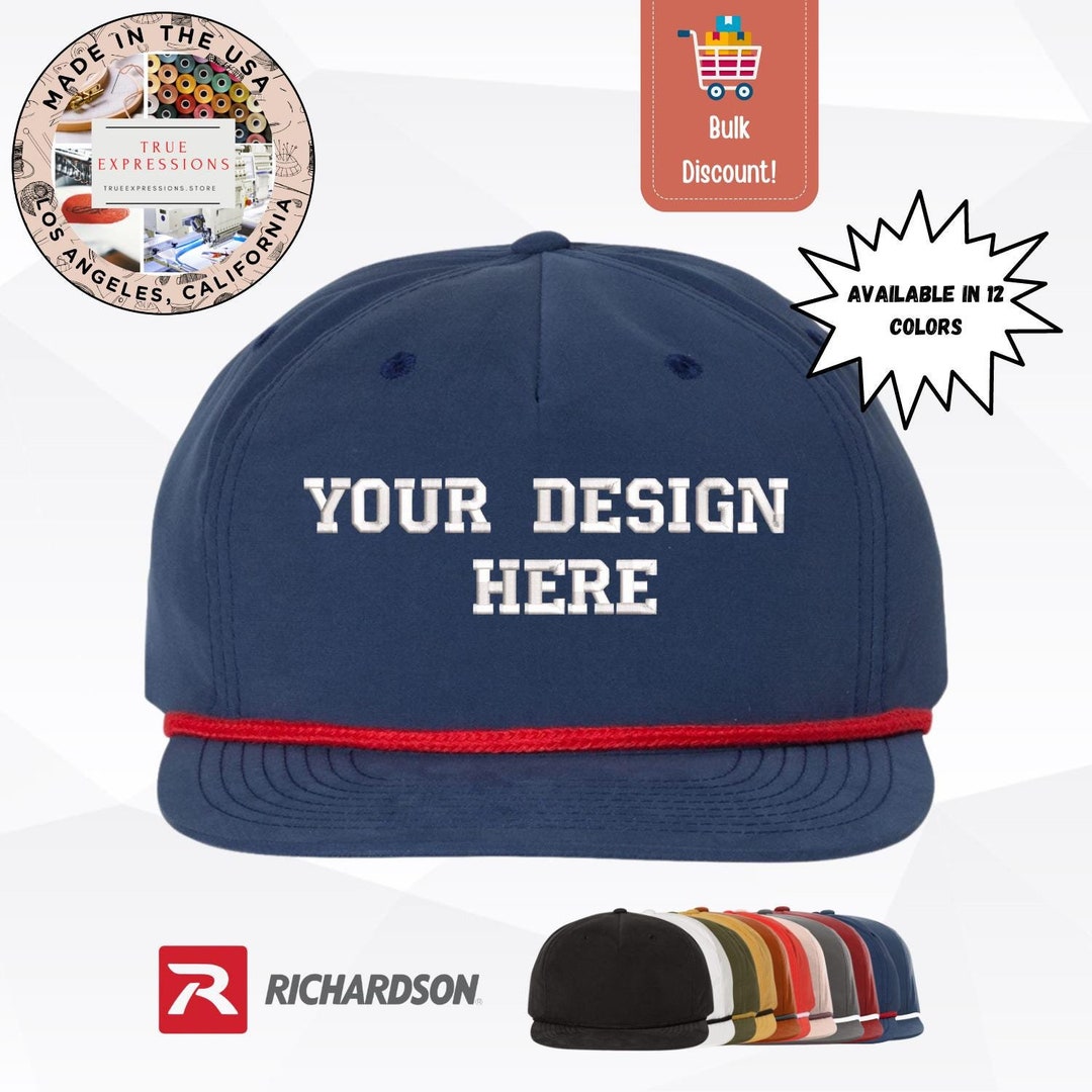 Embroidered Richardson Snapback Cap Customize Your Own Hat | Rope Cap ...