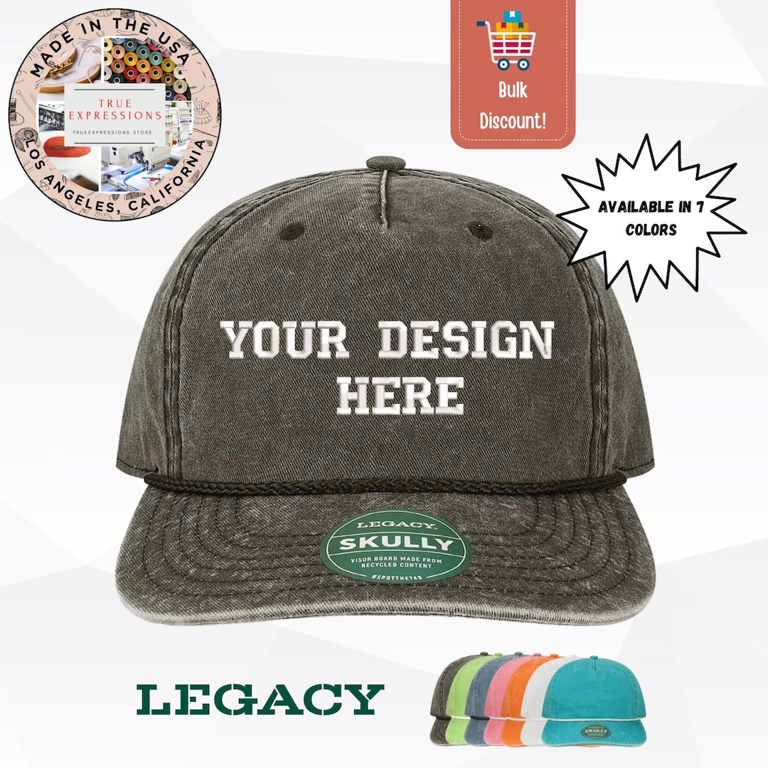 Personalized Skully Cap Customize Your Own Hat - Embroidered Dad Hat ...