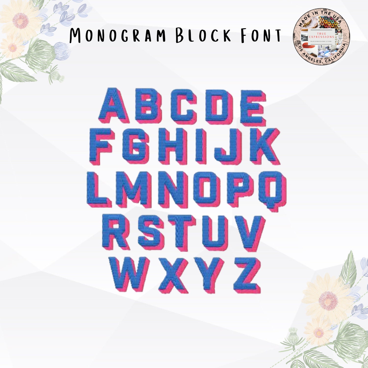 Custom Monogram - Shadow Block Font - Imperial the Corral Cap - Pick 1 ...