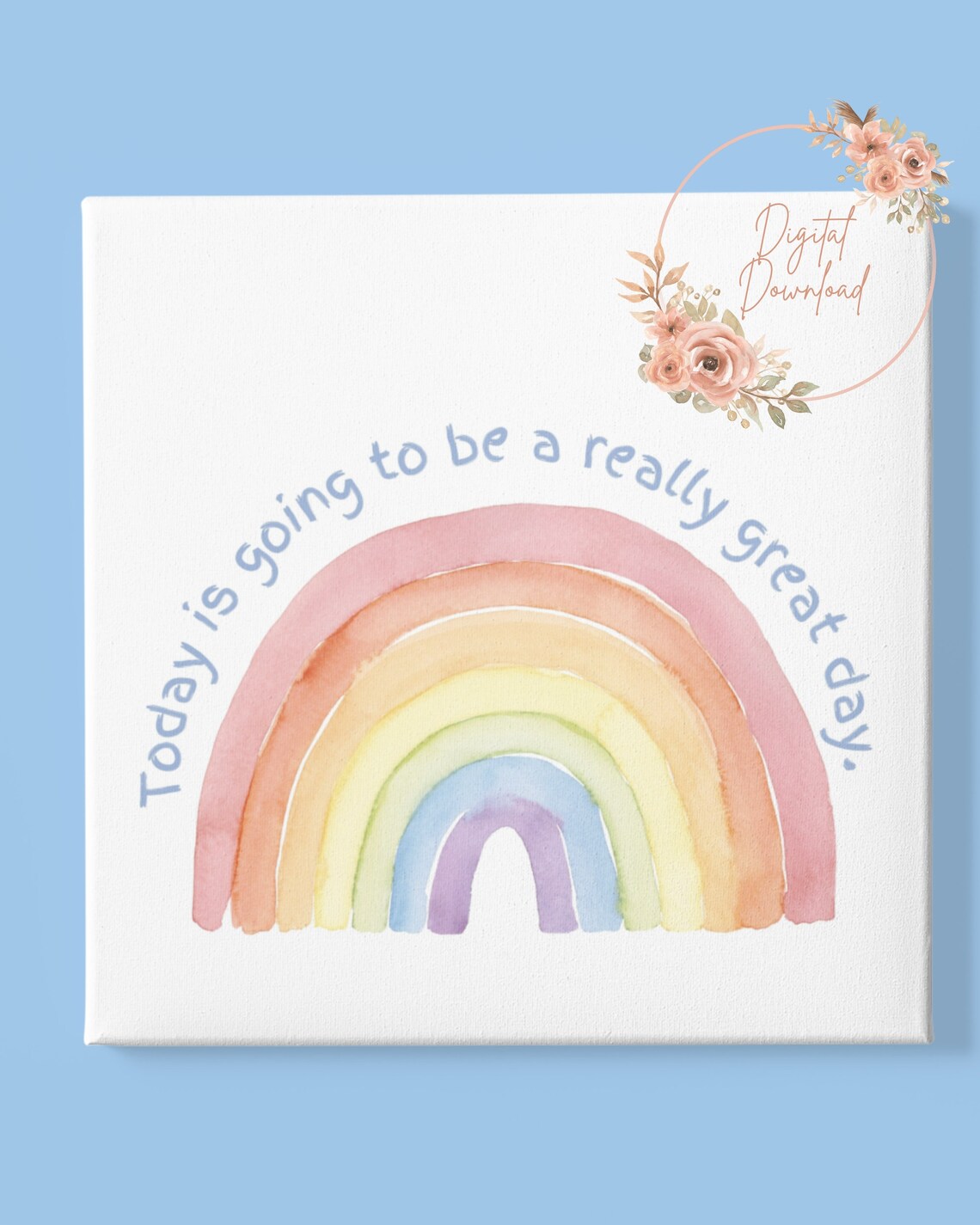 Set of 2 Rainbow Kids Affirmation Wall Art, Kids Room Decor, Positive ...