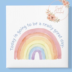 Set of 2 Rainbow Kids Affirmation Wall Art, Kids Room Decor, Positive ...