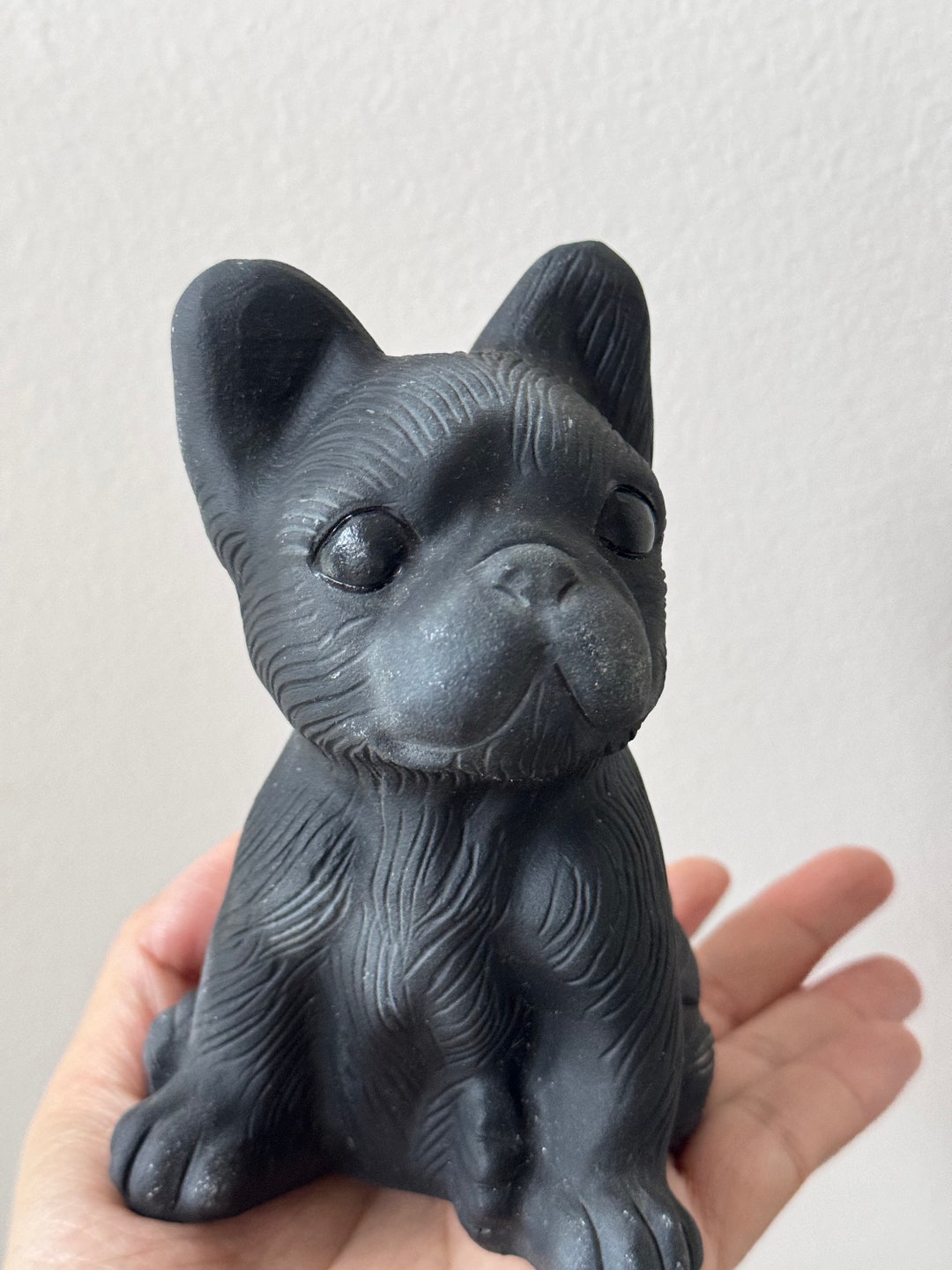 LARGE 780g+ Natural Black Obsidian French Bulldog | Crystal Frenchie ...
