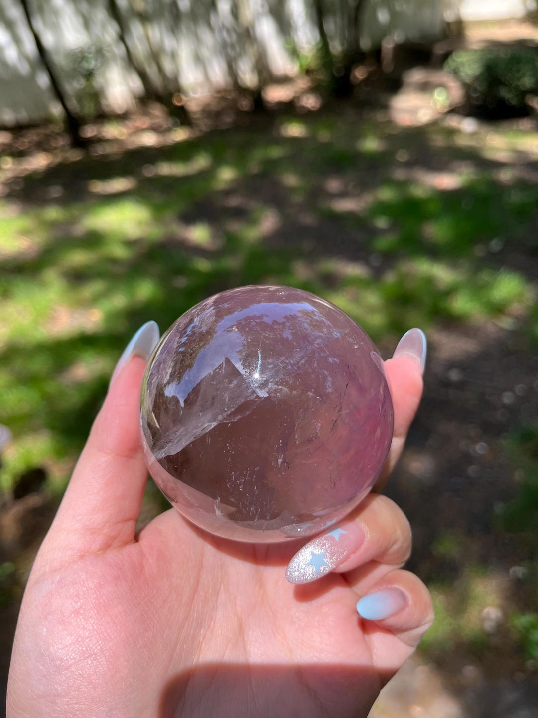 Purple Fenster Quartz Crystal Sphere – Rare Window Amethyst N93 - Etsy