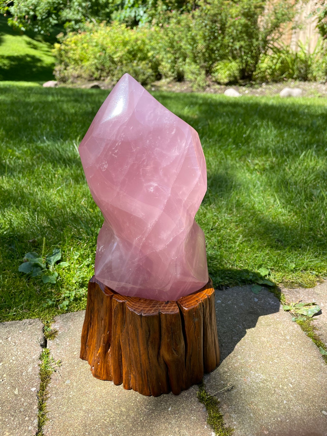 Large Rose Quartz Flame - Etsy