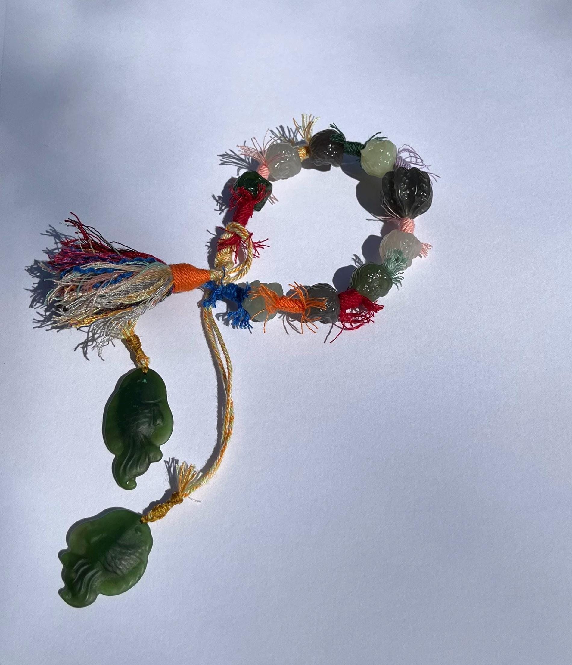 Handmade Natural Nephrite Jade Lion Head/ Walnut Bracelet - Etsy