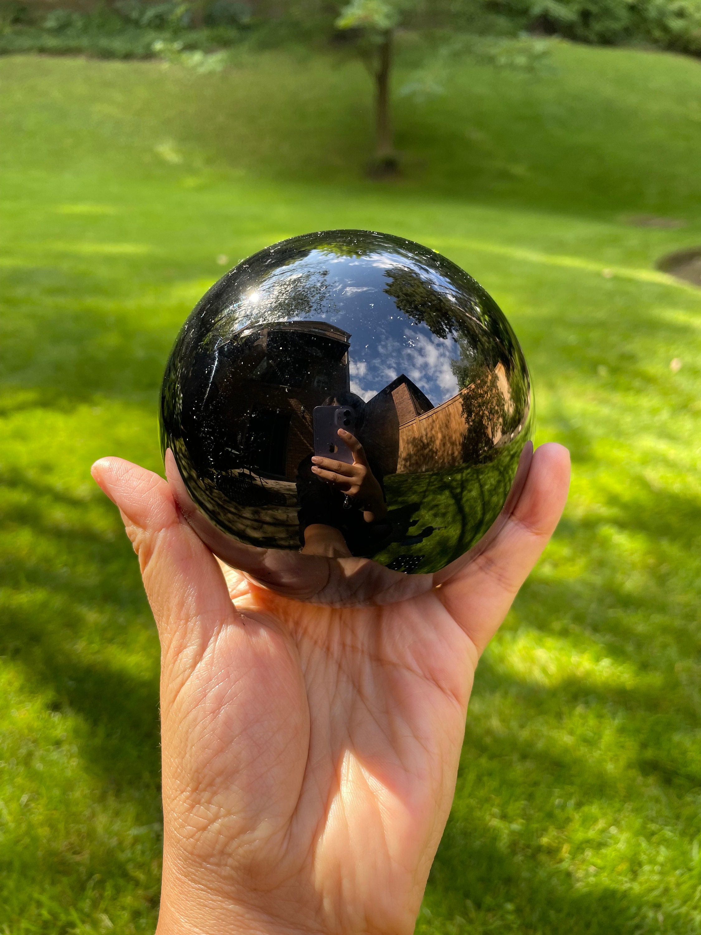 Natural Obsidian Sphere, Crystal Ball, Crystal Sphere, Obsidian - Etsy
