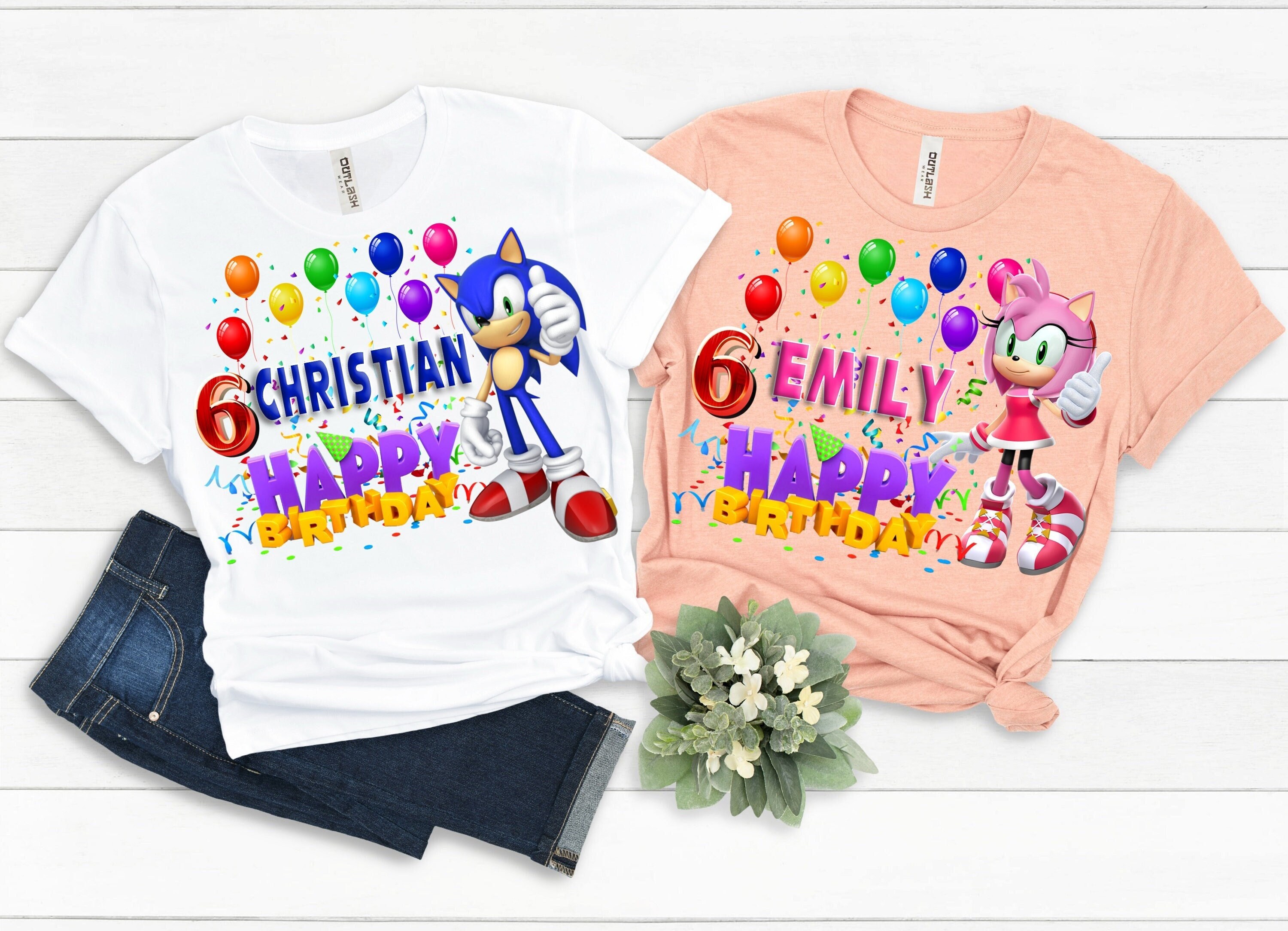 Custom Personalized Sonic Birthday Shirt, Sonic Birthday Kids Custom ...