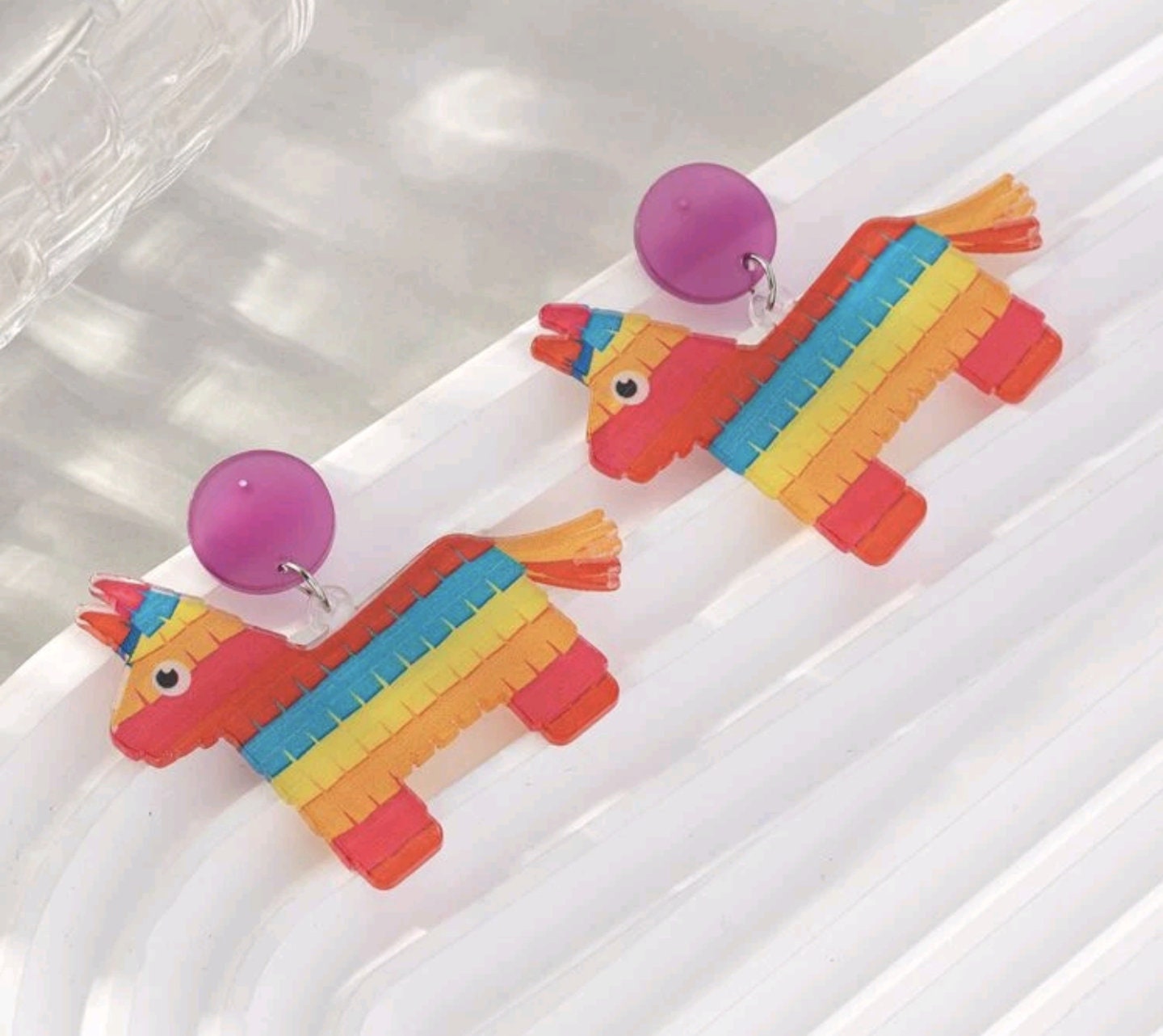 Classic Rainbow Burro Pinata Costume Drop Earrings, Animals ...