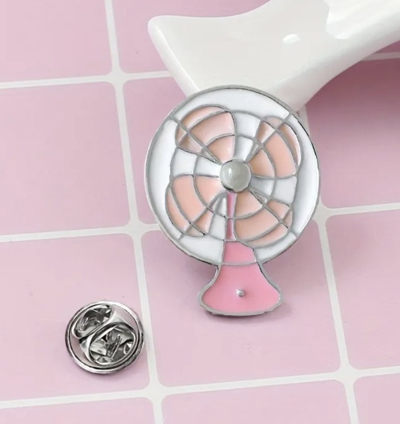 Pink Vintage Table Fan Enamel Pin, Retro Home Decor - Etsy