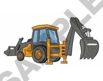 Mini Backhoe Loader Machine Embroidery Design 2 Sizes - Etsy