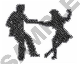 Silhouette Ballroom Dancers Machine Embroidery Design in 3 Sizes 4x4 ...