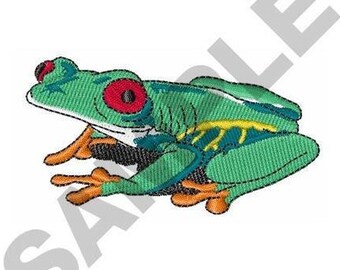 Tree Frog Embroidery Design Pattern. Red Eyed Rain Forest Frog Template ...