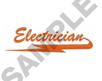 Electrician Logo Machine Embroidery Design - Etsy