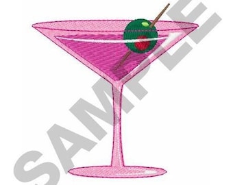 Retro Cocktail Shaker Machine Embroidery Design, Martini Glass ...
