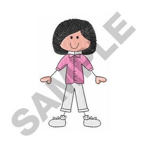 Stick Figure Machine Embroidery Design - Etsy