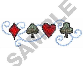 Poker Cards Machine Embroidery Design Embroidery Designs - Etsy