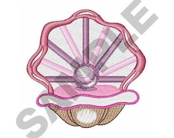 Oyster Shell With Pearl Machine Embroidery Design - Etsy