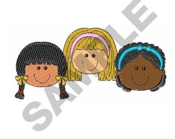 Childrens Faces Machine Embroidery Design - Etsy