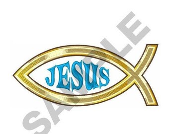 Jesus Christ Fish Embroidery Design. Machine Embroidery Design. Ichthys ...