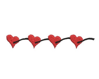 Curly Heart Line Embroidery Design Instant Download Digital Files for ...