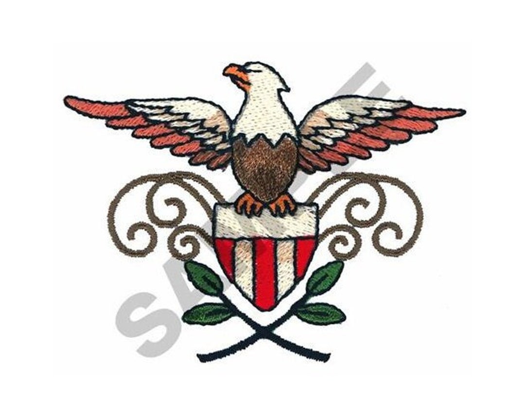 Eagle and Shield Machine Embroidery Design - Etsy