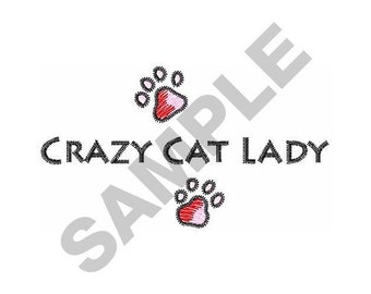 Crazy Cat Lady Machine Embroidery Design 4 Sizes - Etsy